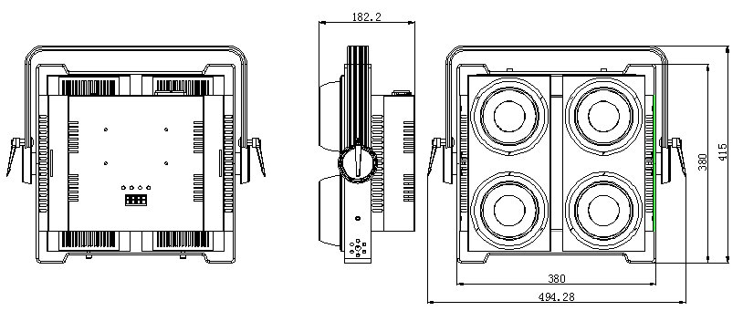 4*100W LED binder-LED blinder light-Dundi light-theater lights